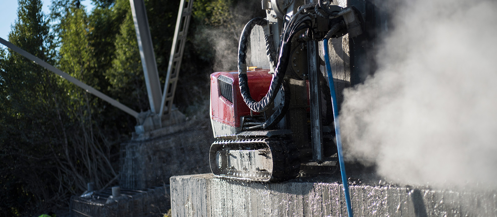 Decayed concrete on ski lift foundations removed with hydrodemolition ...